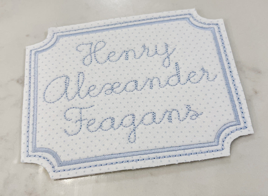 Classic Name Card Keepsake – Abundantly More Embroidery